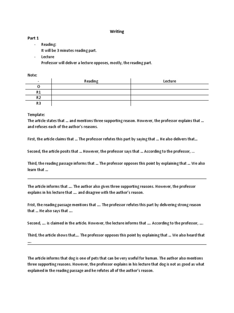 Preparation Example For TOEFL IBT | PDF