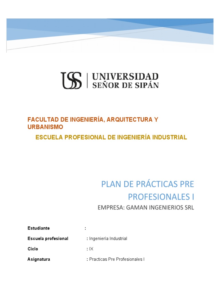 Modelo de Plan de Practicas | PDF | Logística | Ingeniería