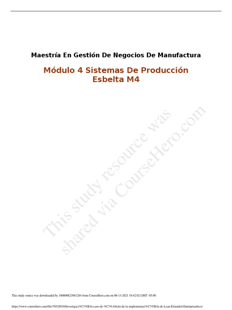 Investigaci N Caso de Xito de La Implementaci N de Lean Extended Enterprise | PDF | Lean ...