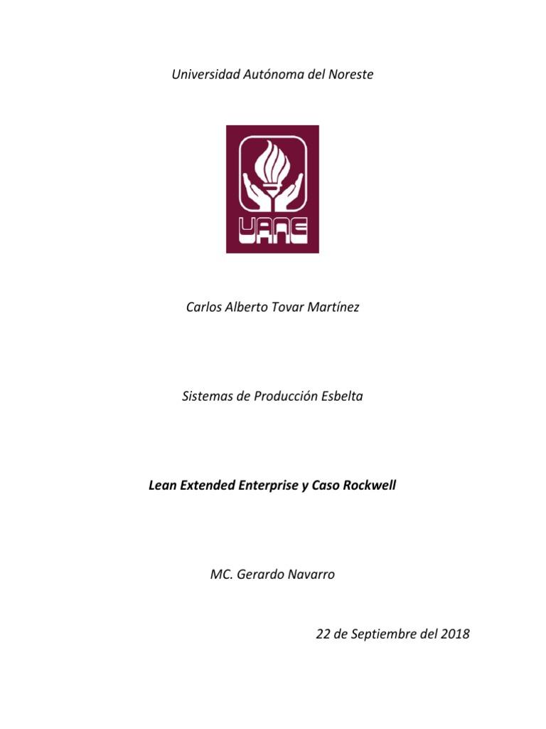 Lean Extended Enterprise y Caso Rockwell 4801101 PDF | PDF | Lean ...