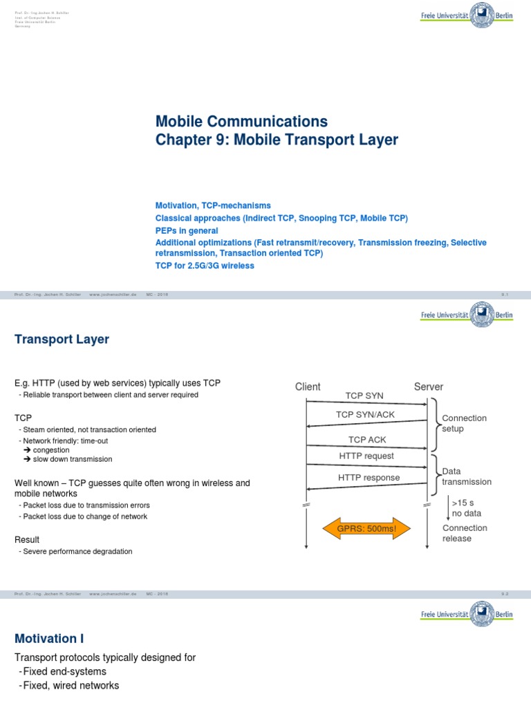 Mobile Communications Chapter 9: Mobile Transport Layer | PDF | Transmission Control Protocol ...