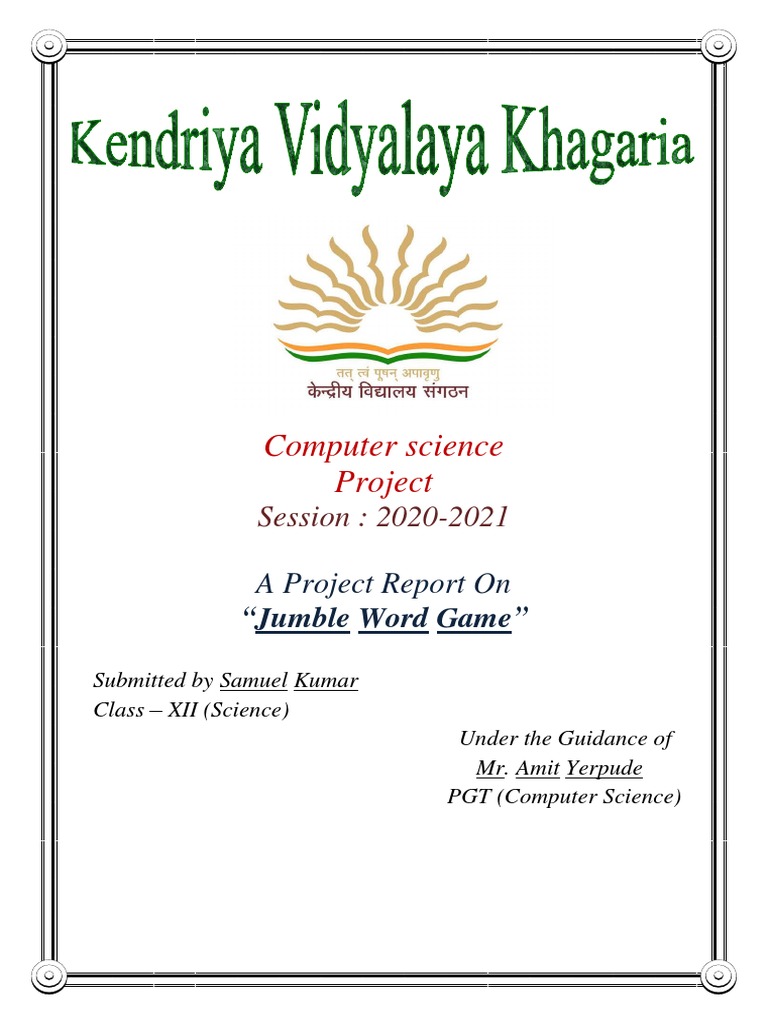 Computer Science Class-XII (2021-22) (Investigatory Project) | PDF | My Sql | Python ...