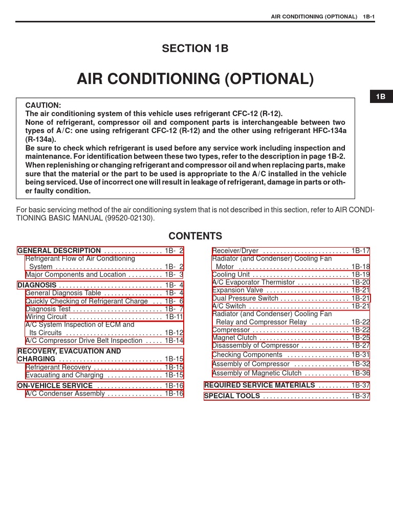 Air Conditioning (Optional) Suzuki | PDF | Air Conditioning ...