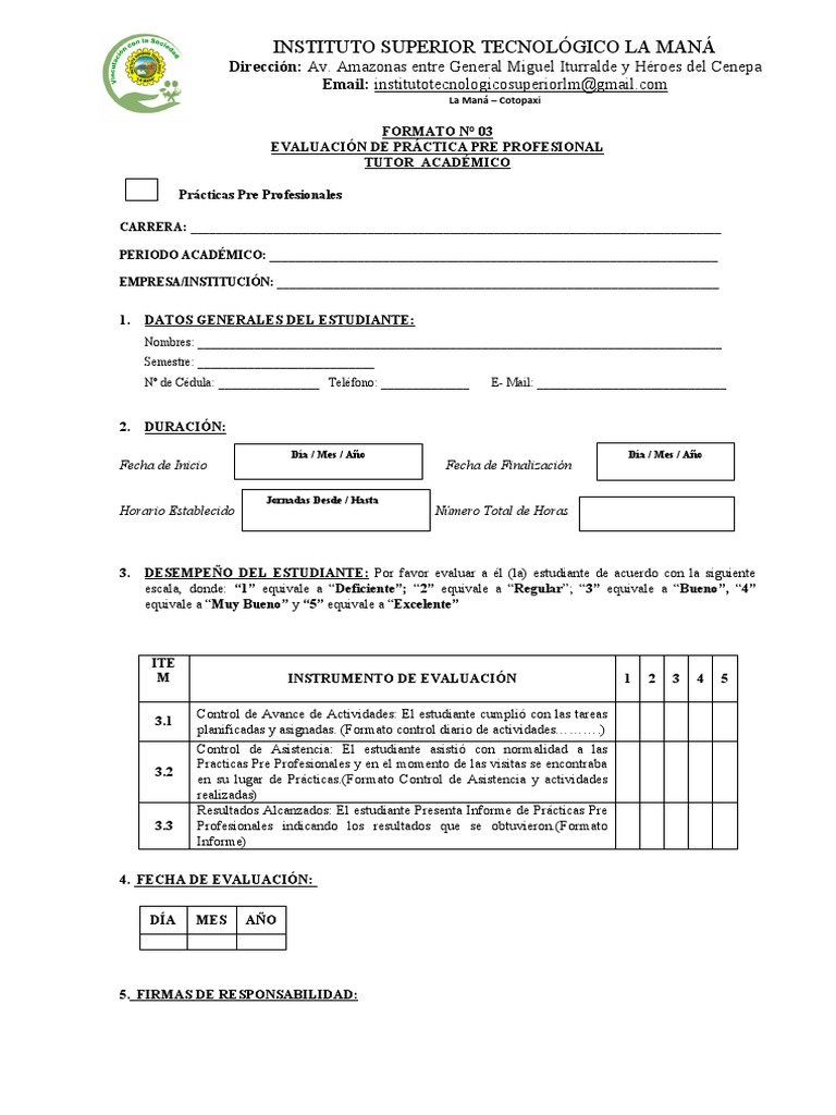 Formato #03 Evaluación Tutor Académico | PDF