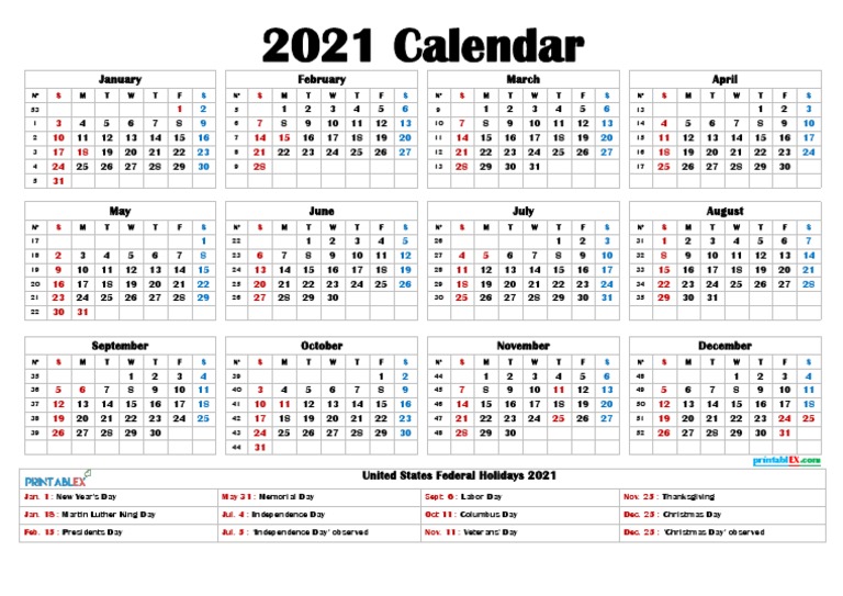 Printable 2021 Calendar Holidays Yearly Britannic 4 | PDF | Federal ...