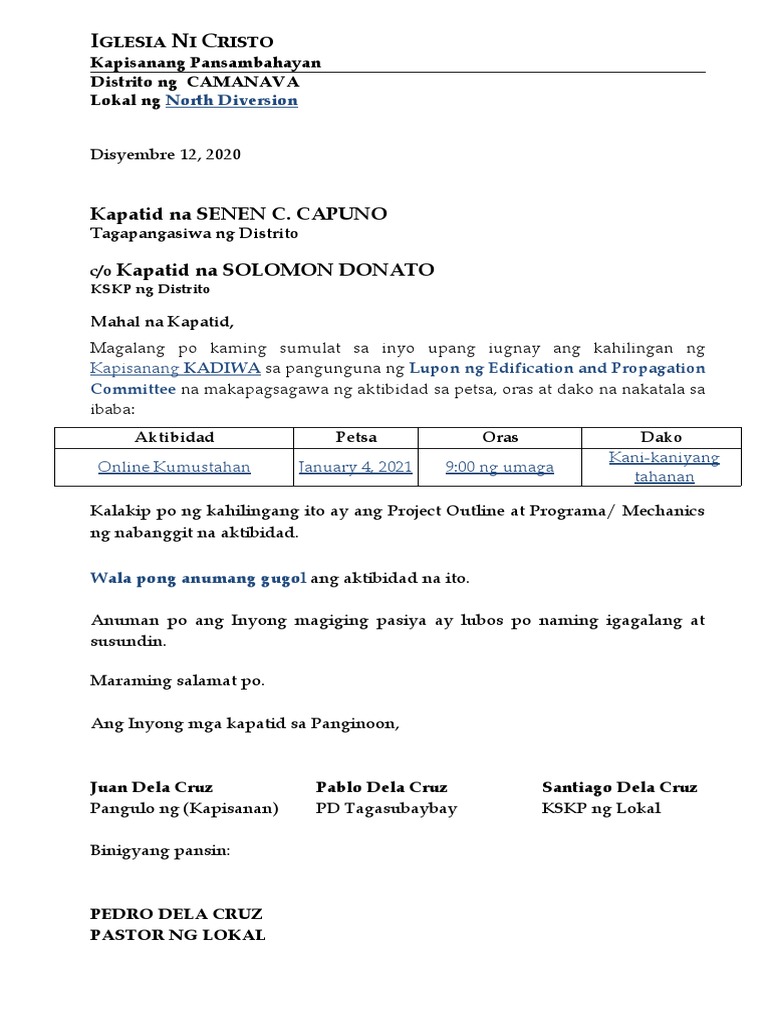 Kahilingan Template 2021 | PDF