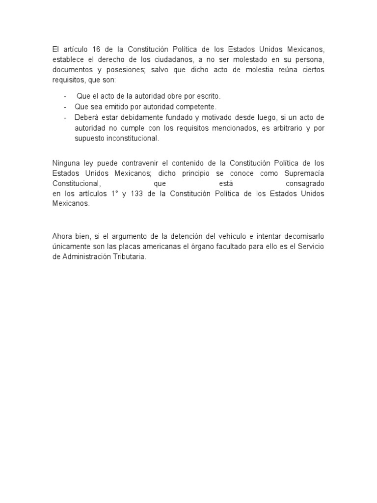 Articulo 16 Constitucional | PDF