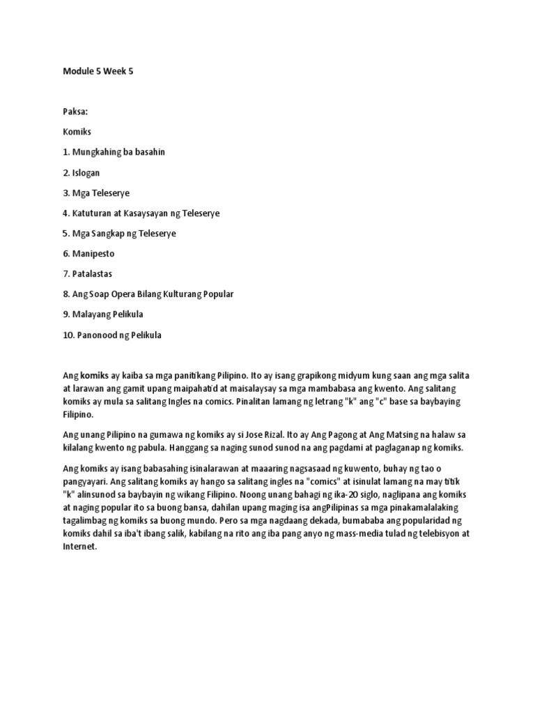 Module 5 Week 5 | PDF