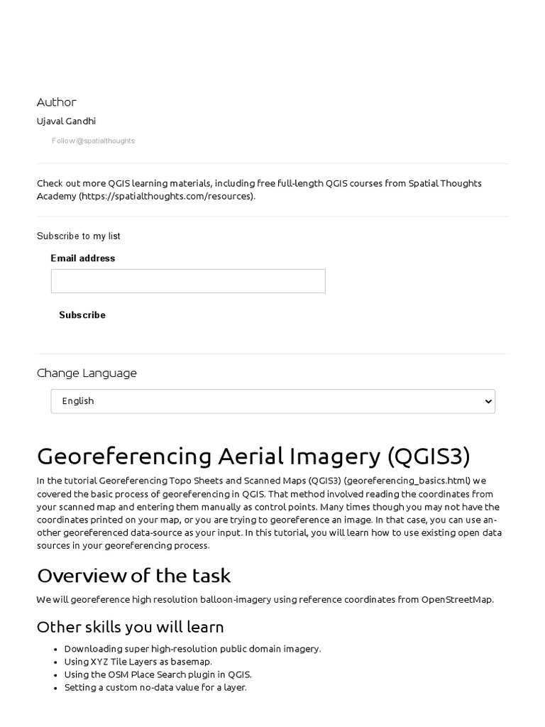 Georeferencing Tutorial for QGIS Users | PDF | Computer Science | Software