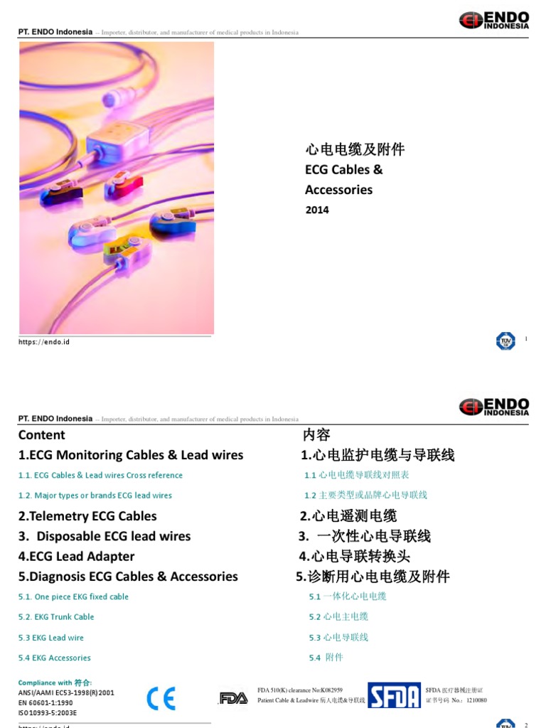 ECG Cables and Accessories | PDF | Manufactured Goods | Electrical ...