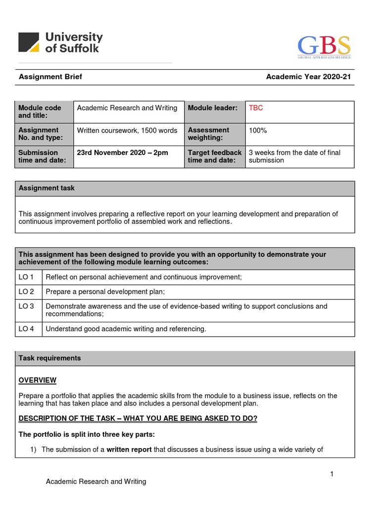 Academic Research and Writing Assignment Brief | PDF | Evaluation ...