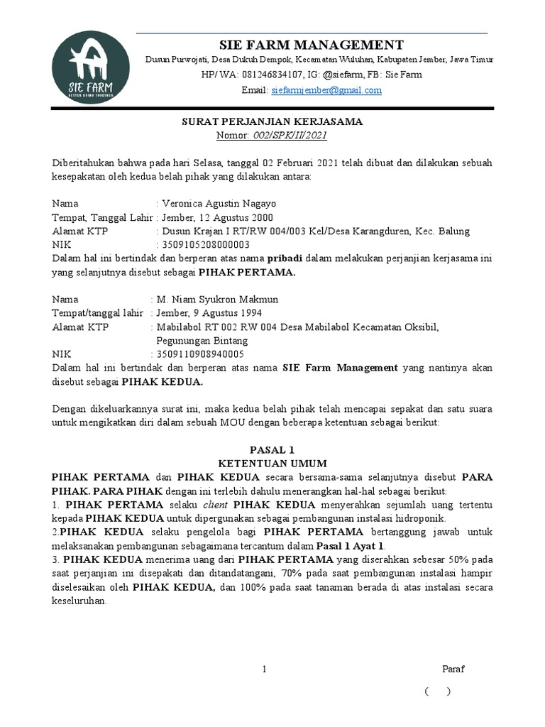 Contoh SPK Pandu | PDF