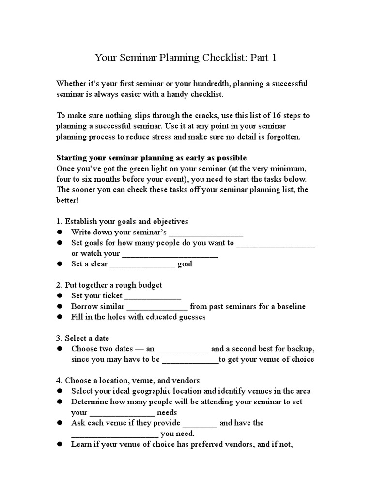 Seminar Planning Guide | PDF | Cognition | Communication