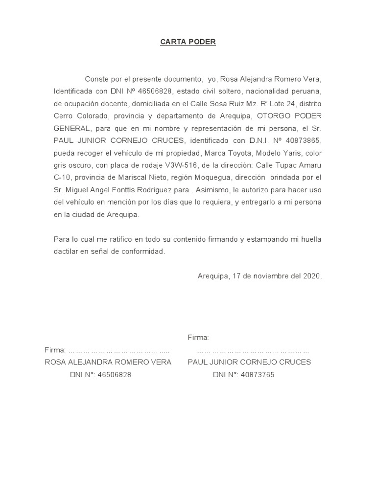 Carta Poder Recoger | PDF