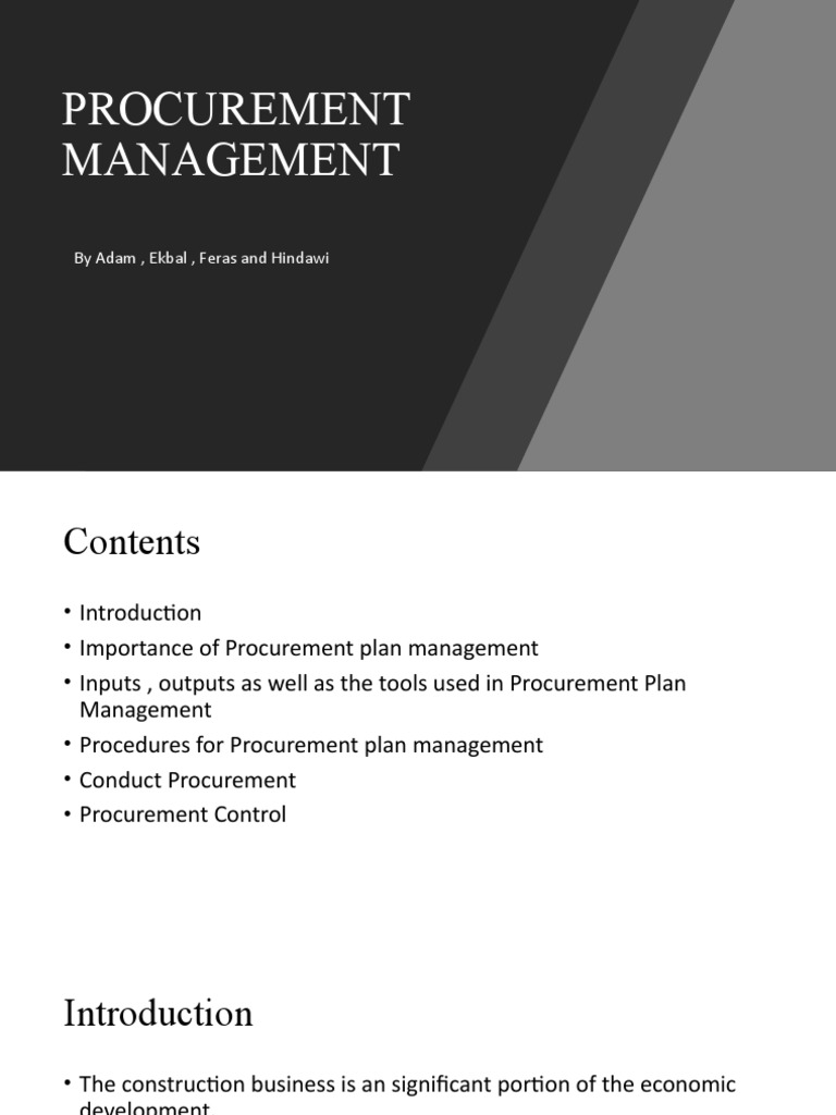 Procurement Management in Construction | PDF | Procurement | Risk