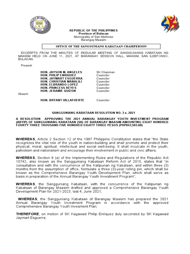 2021 Abyip Reso | PDF | Philippines | Government
