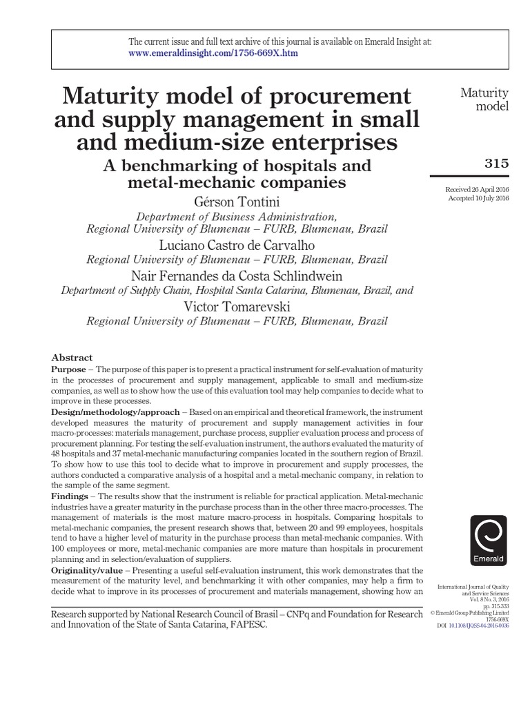 Maturity Model | PDF | Procurement | Inventory