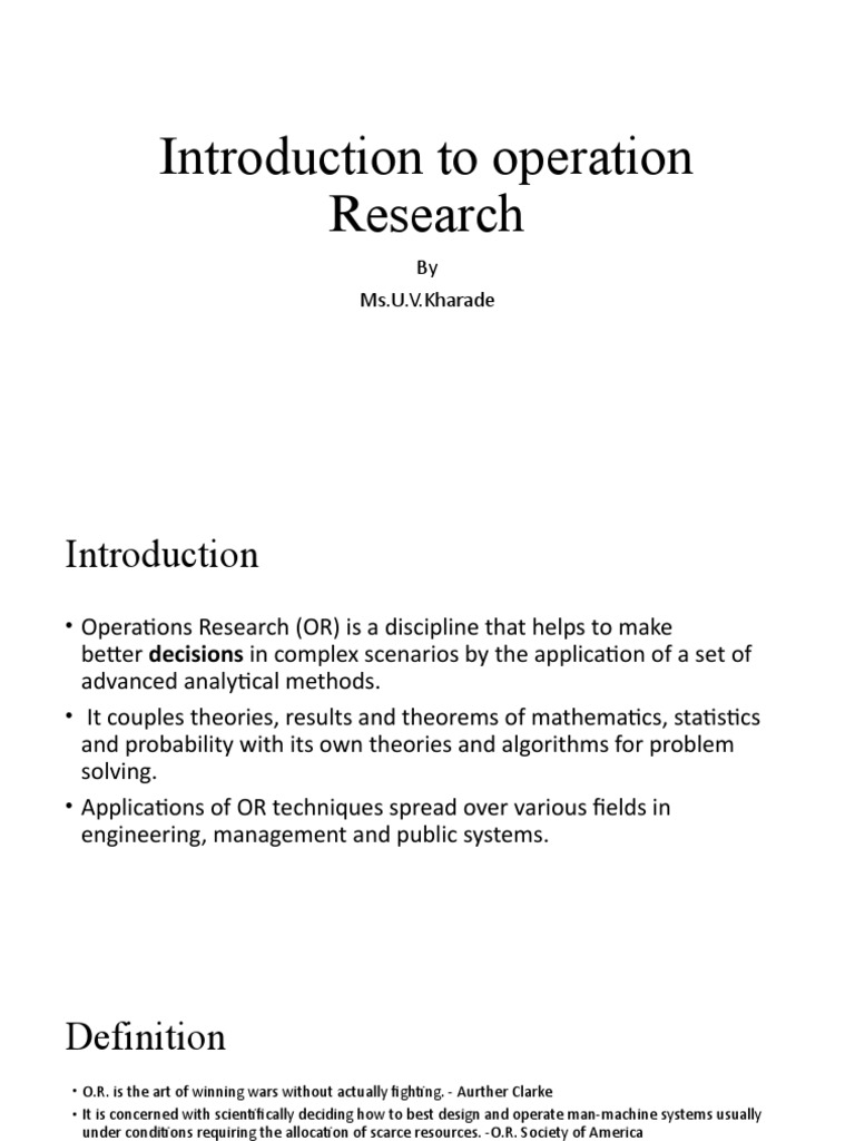 Introduction to Operations Research | PDF | Operations Research | System