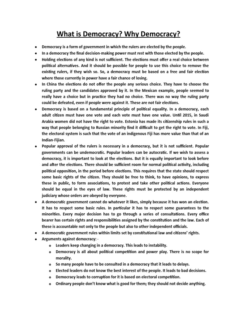 What Is Democracy? Why Democracy? | PDF | Electoral District | Voting