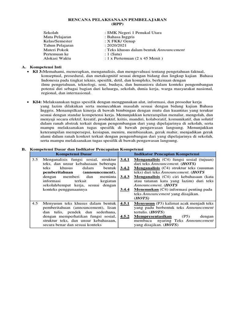 Contoh RPP PBL 2 | PDF