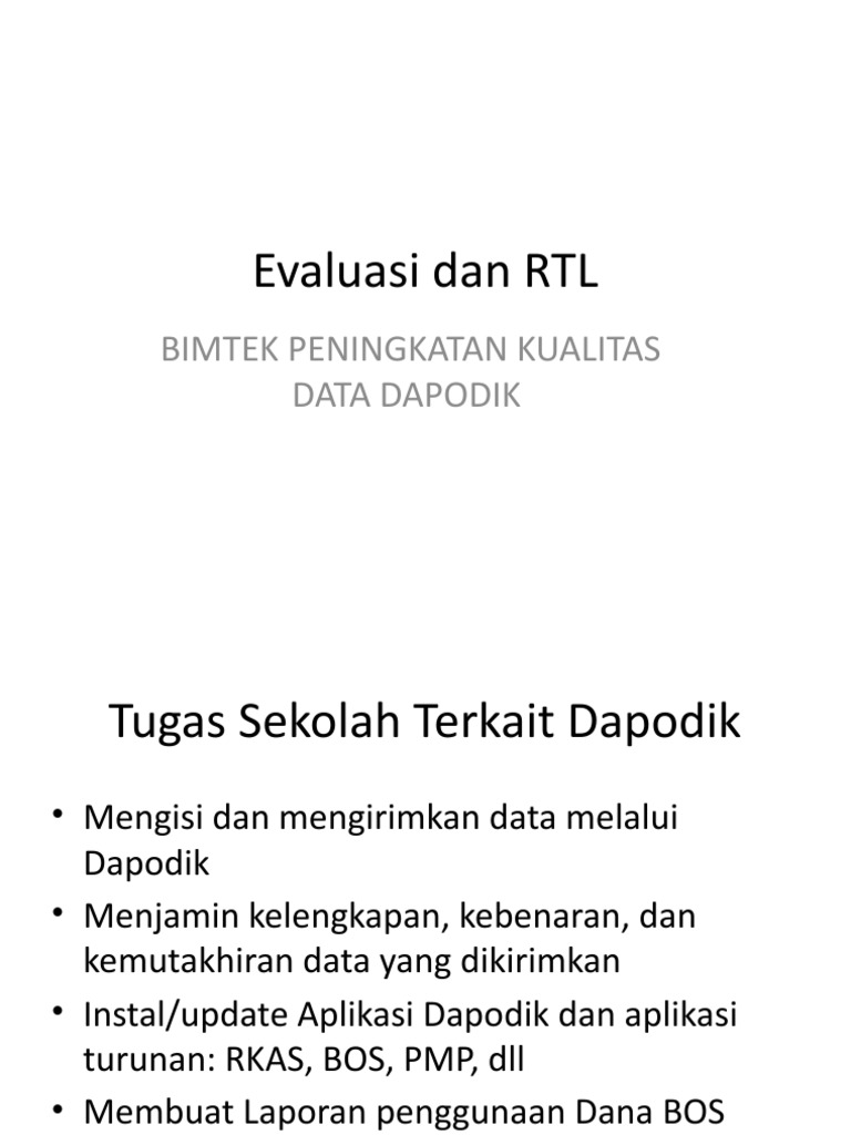 Evaluasi Dan RTL | PDF
