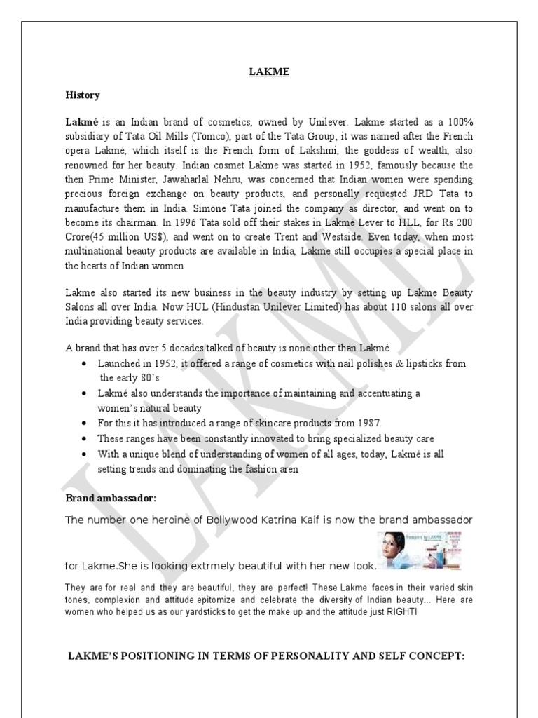 Lakme History Lakmé Is An Indian Brand of Cosmetics, Owned by Unilever ...