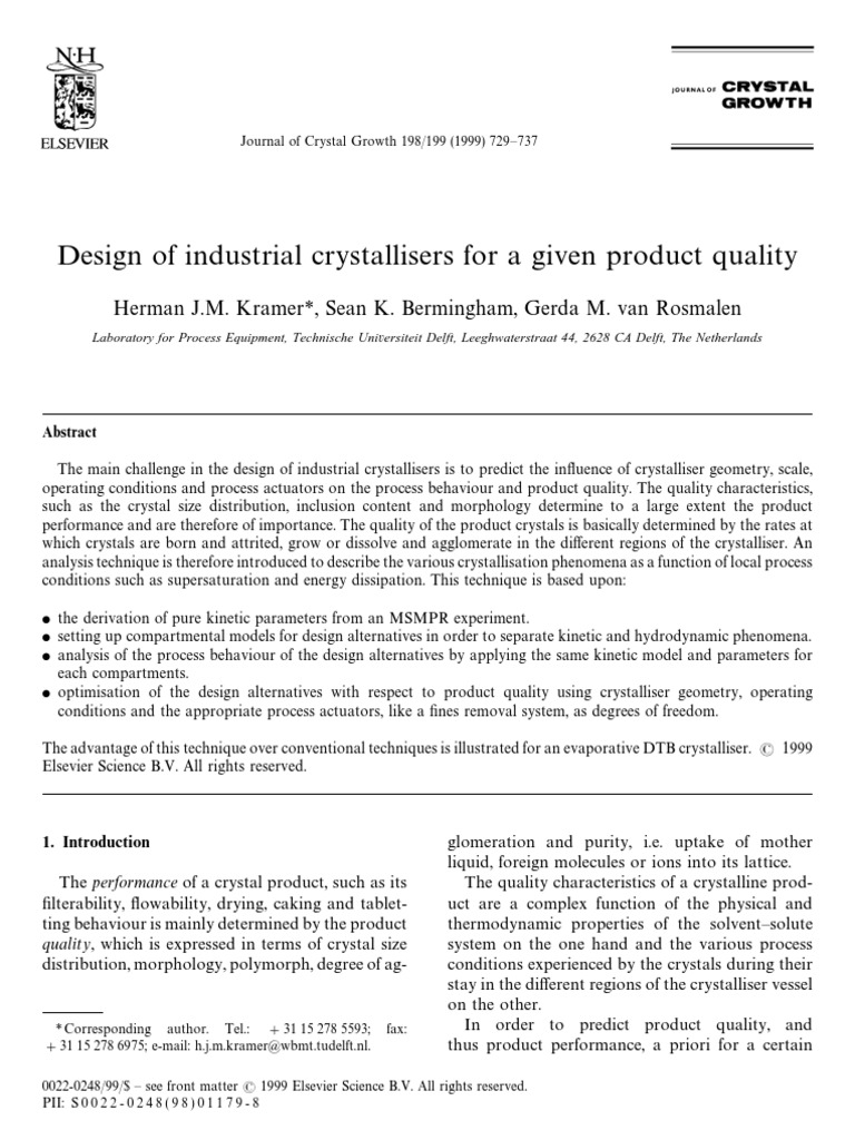 Crystalliser Design | PDF | Crystallization | Nucleation