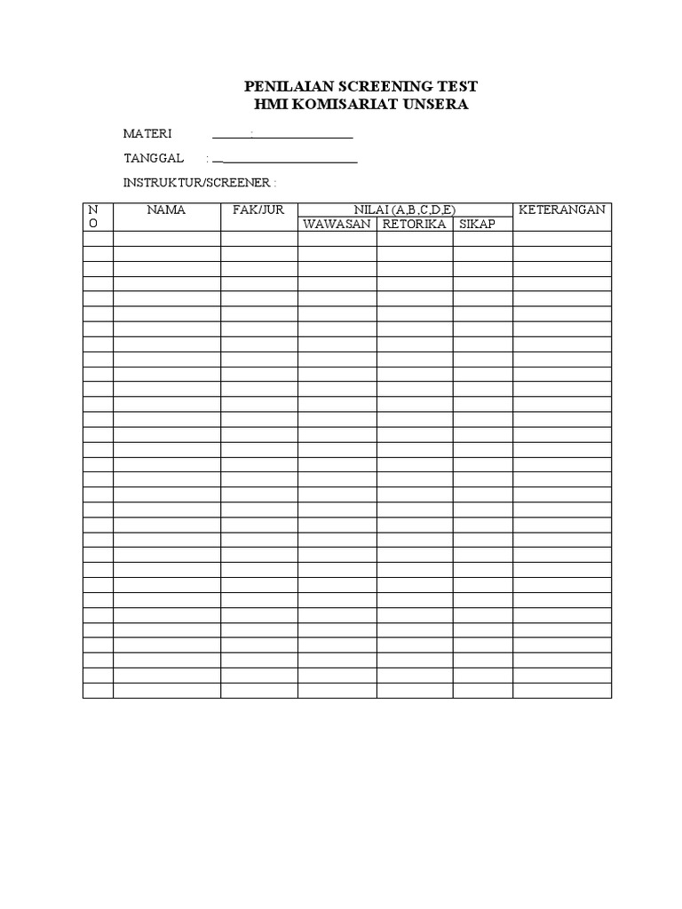 Penilaian Screening Test | PDF