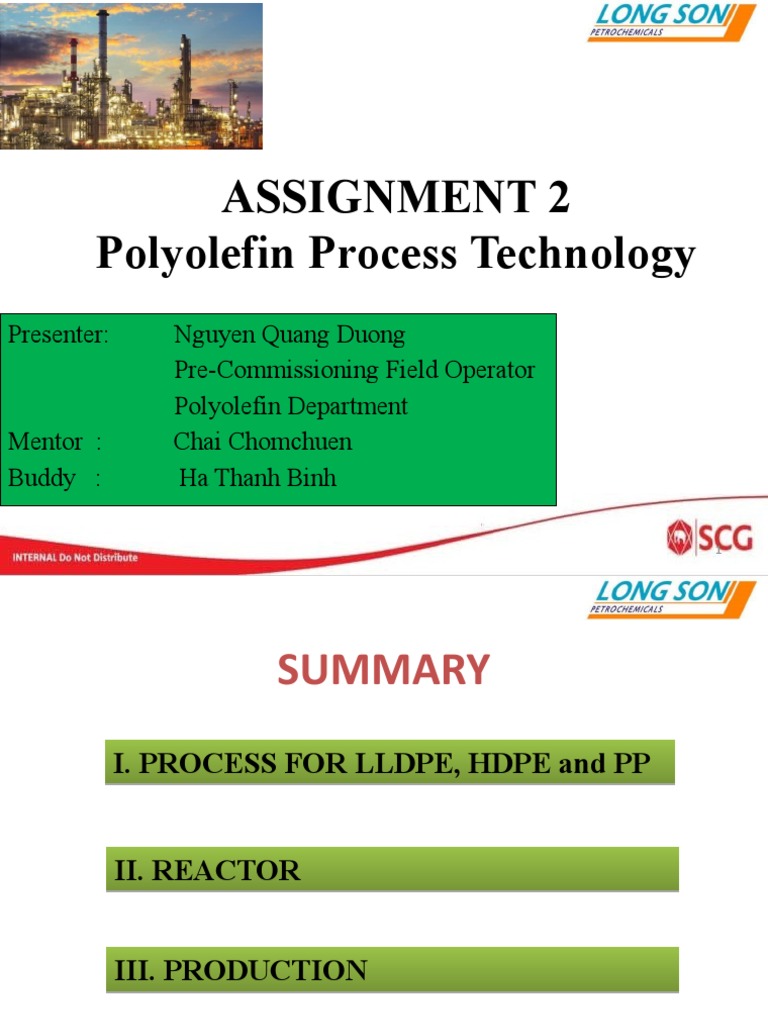 Assignment 2 Polyolefin Process Technology | PDF | Chemical Reactor | Polyethylene