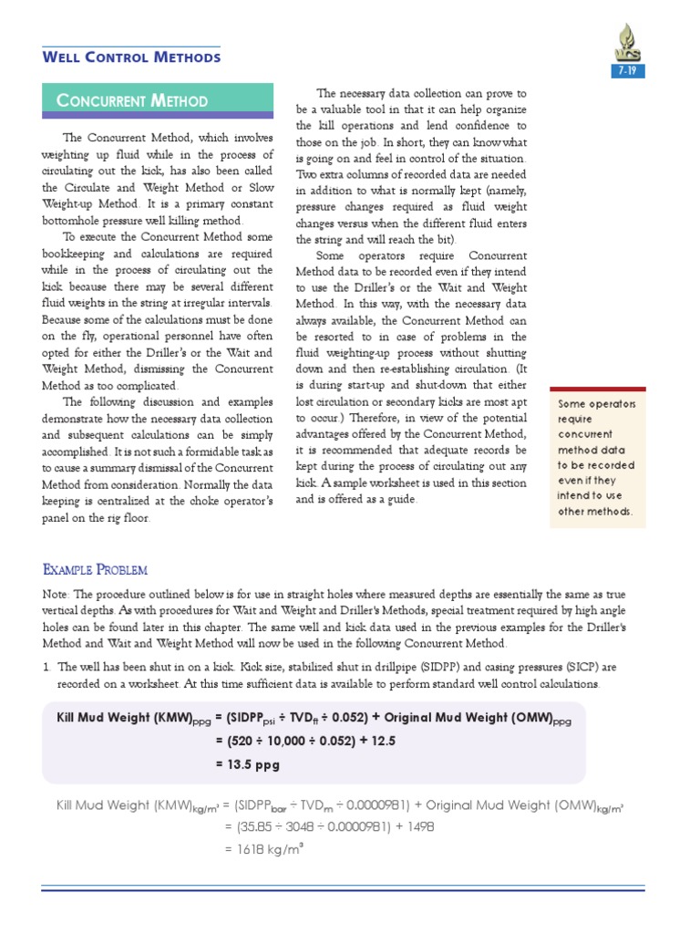 Concurrent Method for Well Control | PDF | Chemical Engineering