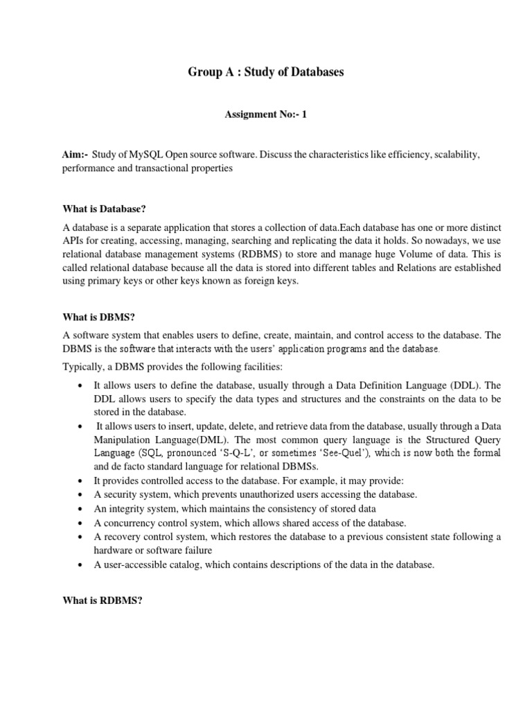 Group A Assignment | PDF | Relational Database | Databases Group A Assignment | PDF | Relational Database | Databases