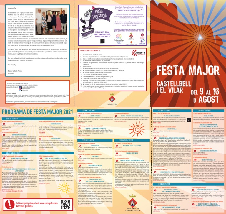 Programa de La Festa Major de Castellbell I El Vilar 2021 | PDF