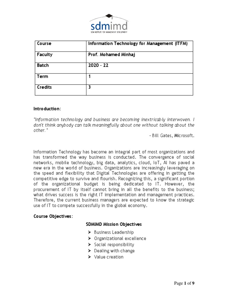 Information Technology For Management by Mohamed Minhaj (ITFM) | PDF ...