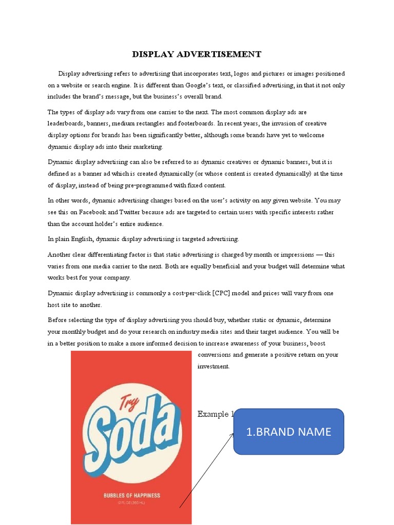 Display Advertisement | PDF | Advertising | Market (Economics)
