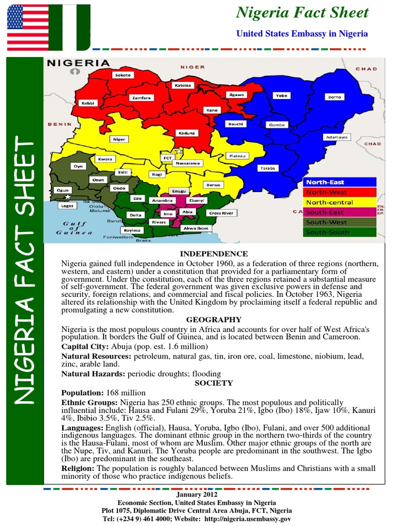 Nigeria Overview Fact Sheet | PDF | Nigeria | Igbo People