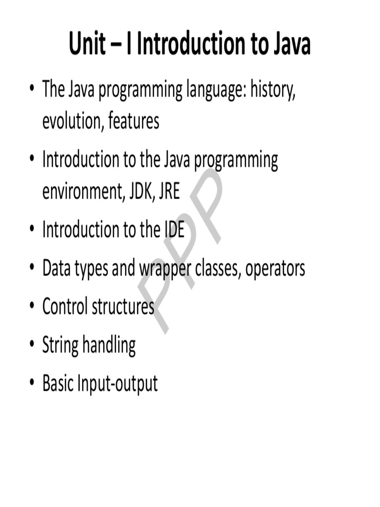 Unit I Introduction To Java Pdf Java Programming Language Java Virtual Machine