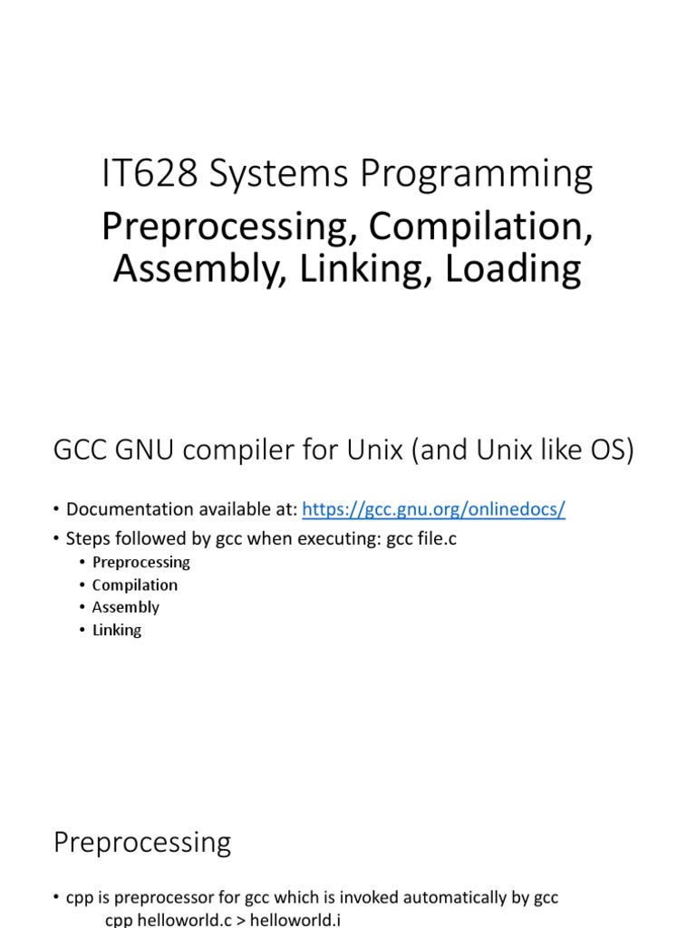 Preprocessing, Compiling, Linking | PDF | Library (Computing) | Subroutine