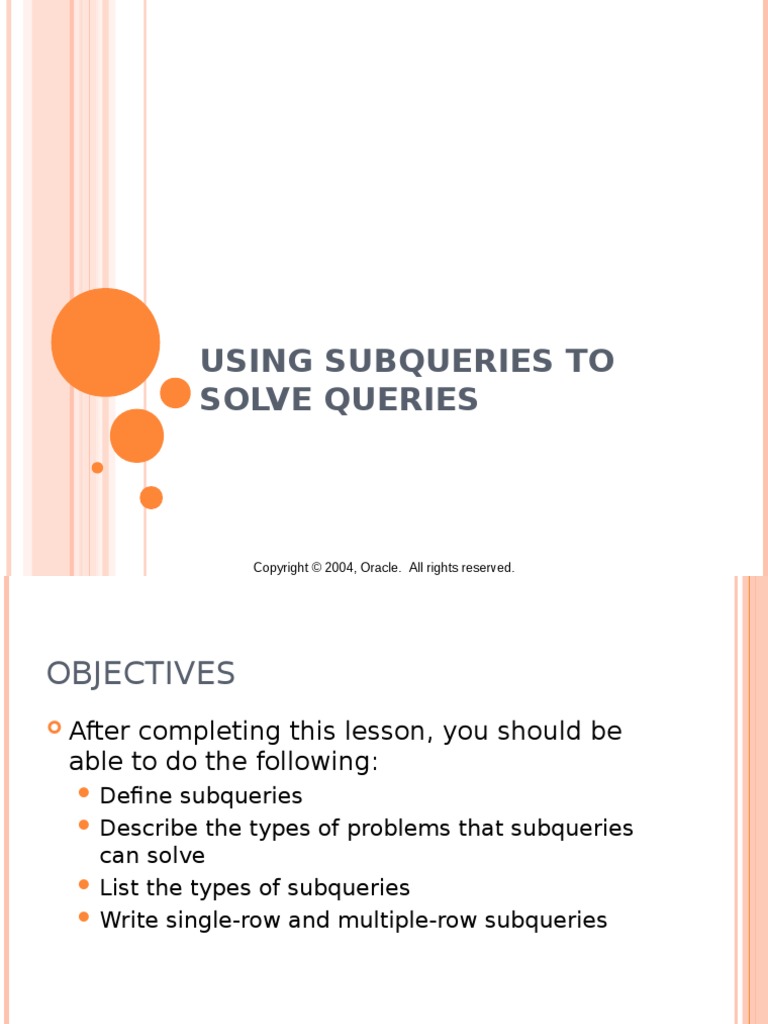 Lecture 7 - Using Subqueries To Solve Queries | PDF | Computer Science ...
