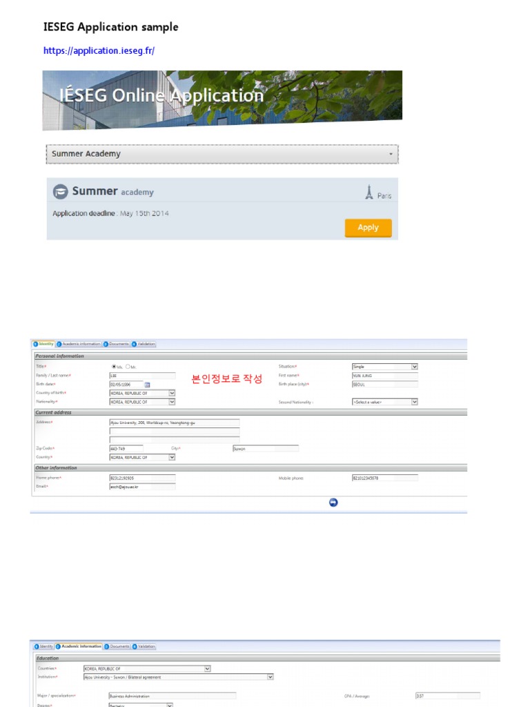 IÉSEG International Summer Academy Application | PDF | Business | Economies