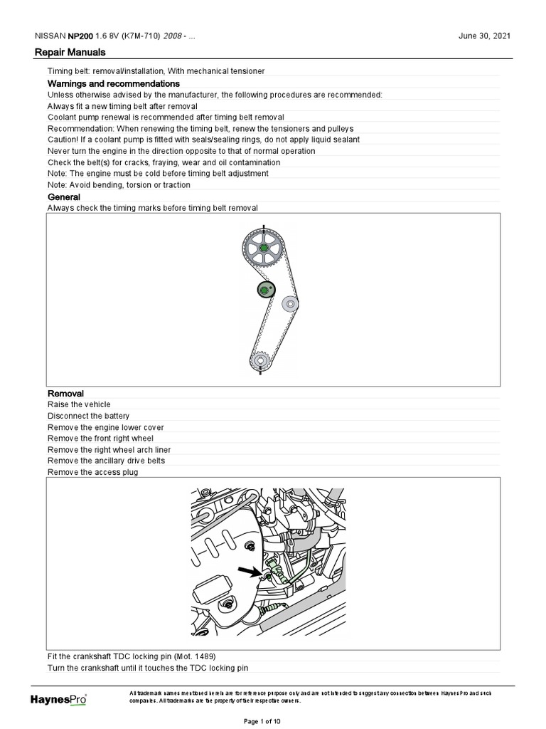 NP200 8V Cambelt | PDF | Belt (Mechanical) | Nut (Hardware)