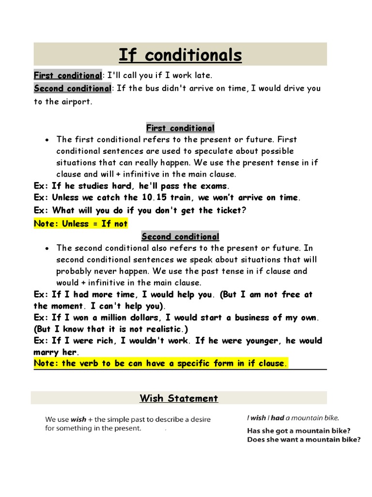 If Conditionals and Reported Speech | PDF