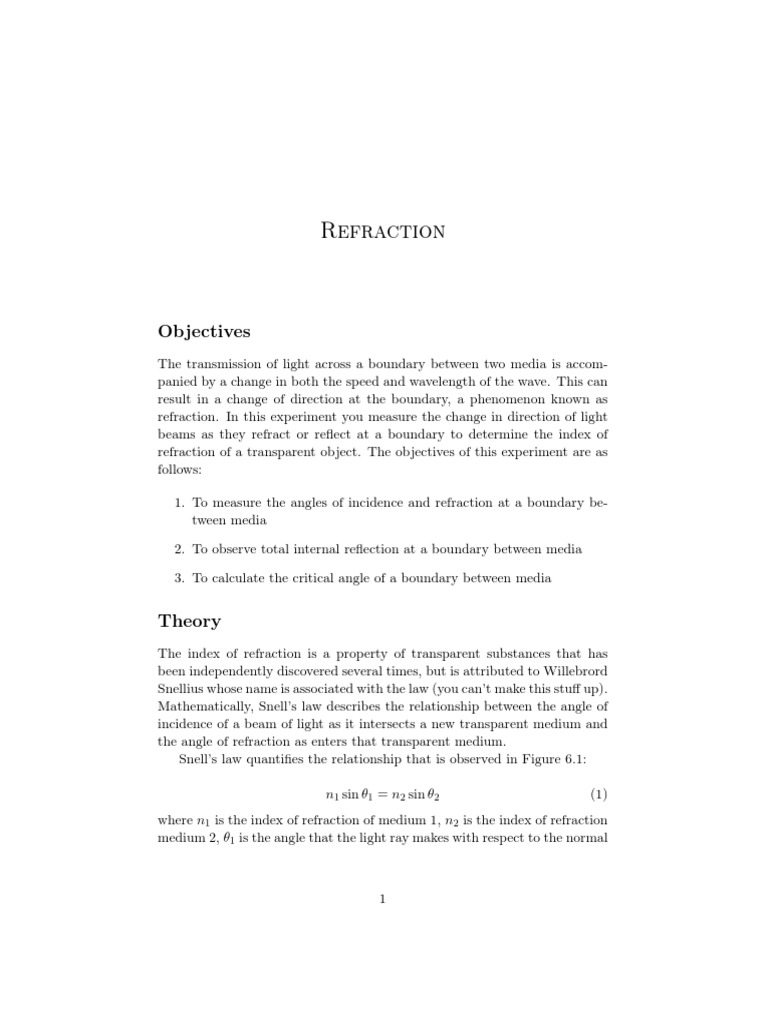 Refraction | Download Free PDF | Refraction | Refractive Index