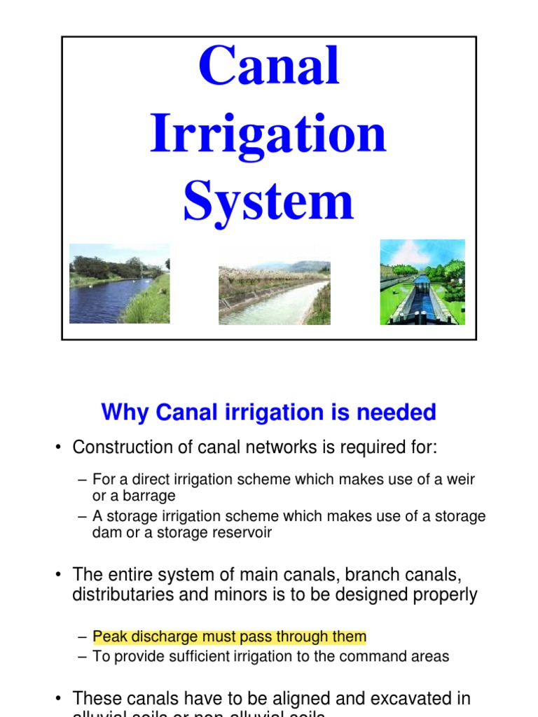 Canal Irrigation System Overview | PDF | Soil Mechanics | Irrigation
