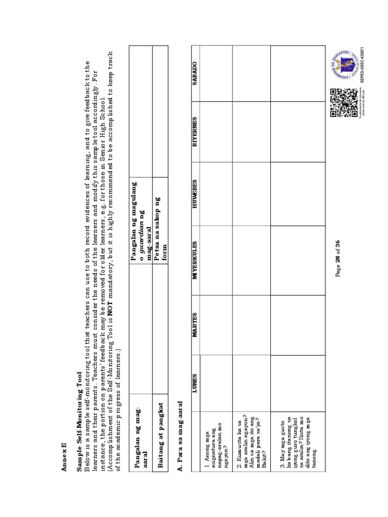 Learner Monitoring Tool | PDF | Wellness