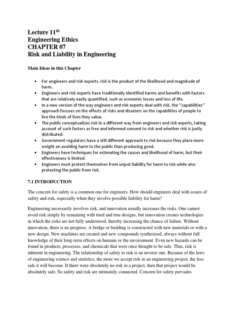 Engineering Risk & Liability | PDF | Risk | Hazards