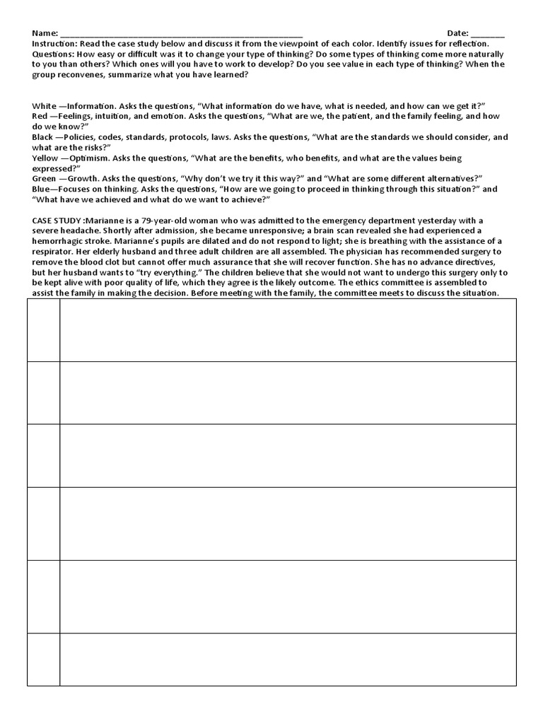 Critical Thinking Case Study | PDF | Lifestyle