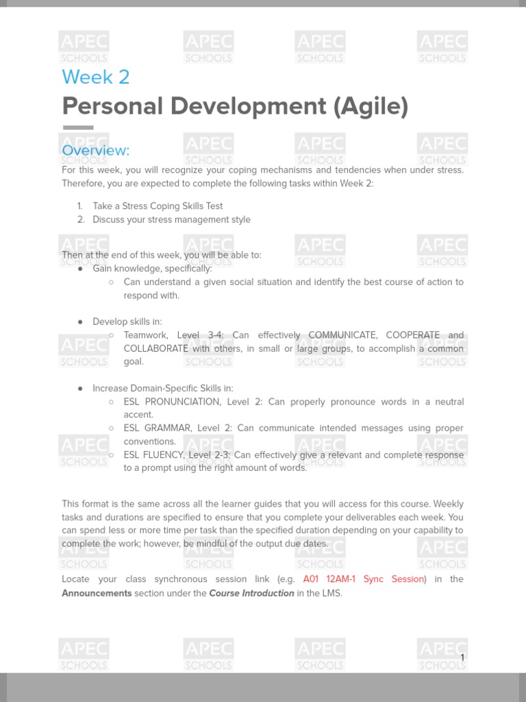 Sample Personality Development | PDF | English As A Second Or Foreign ...