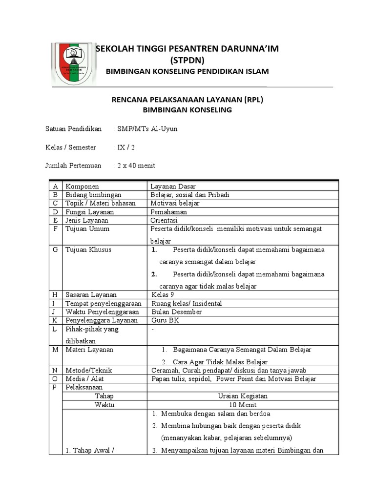 RPL Motivasi Belajar | PDF | Karier & Perkembangan | Pengembangan Diri