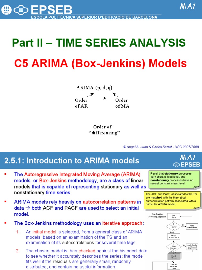 Part Ii - Time Series Analysis: C5 ARIMA (Box-Jenkins) Models | PDF ...