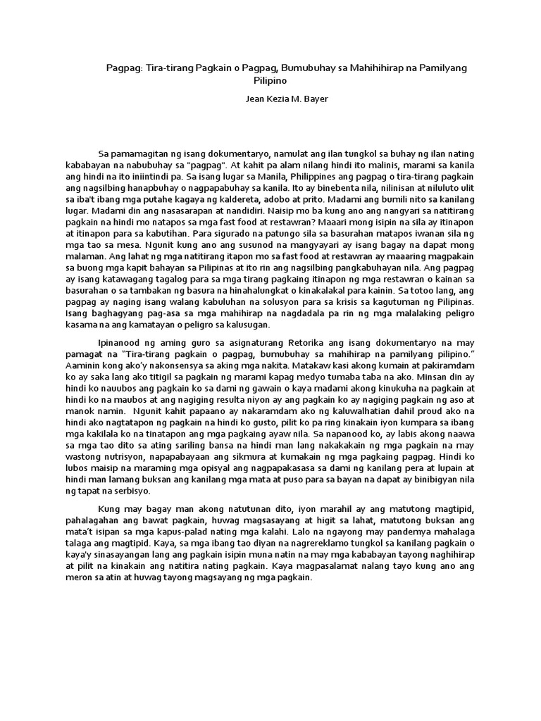 Reaction Paper | PDF